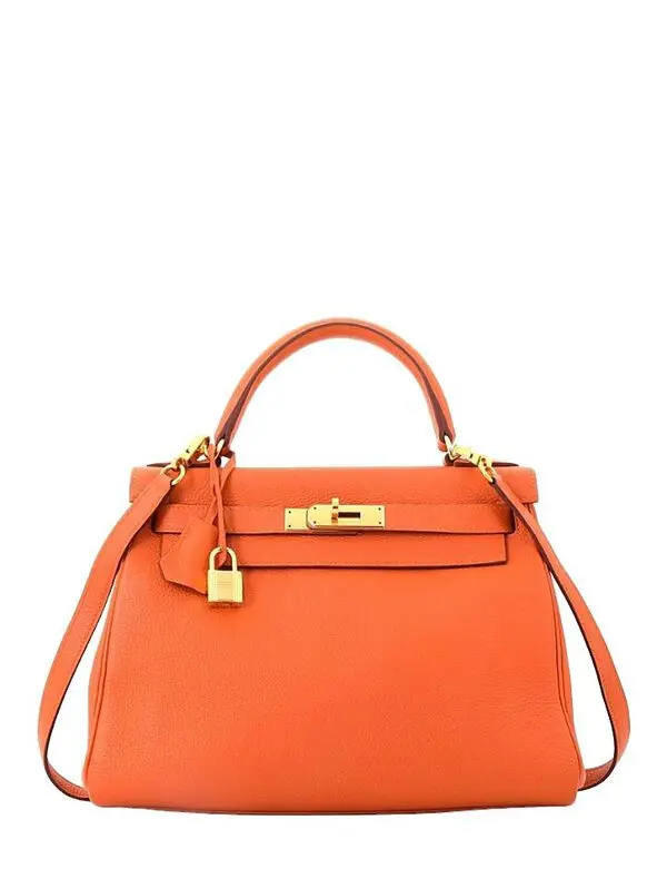 Hermès Kelly 28 Handbag Orange Togo With Gold Hardware - Orange H