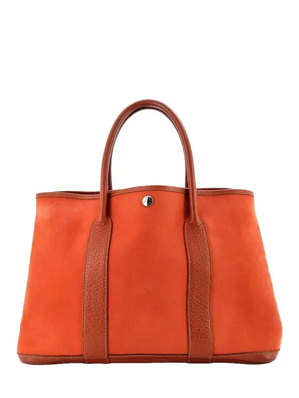 Hermès 36 Garden Party Tote Toile And Leather - Orange