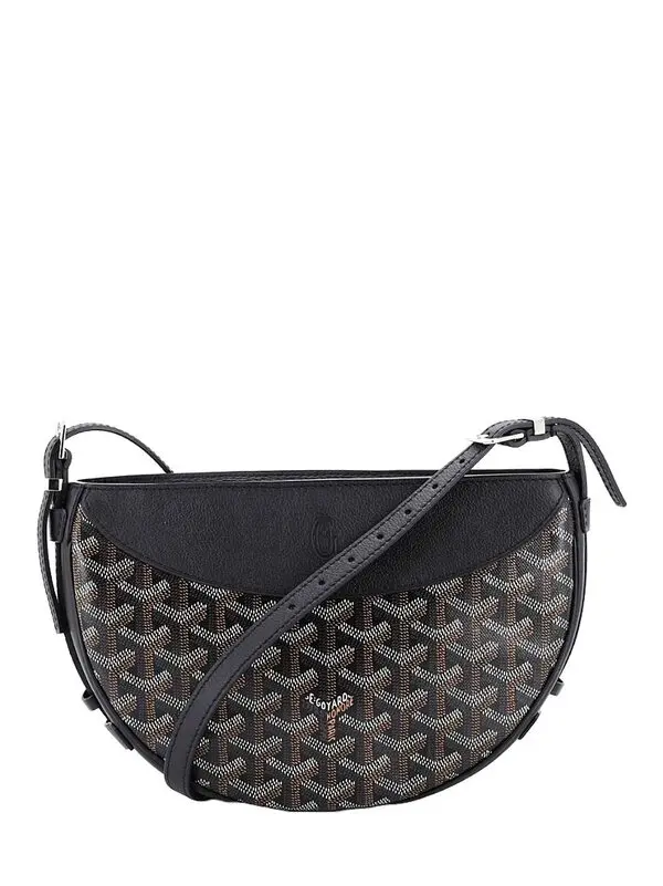 Goyard Hirondelle Shoulder Bag Coated Canvas And Leather - Black