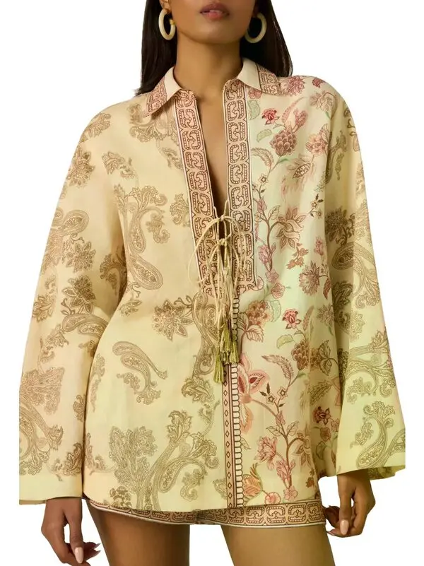 Hemant & Nandita Dani Drop Shoulder Tunic - Neutrals
