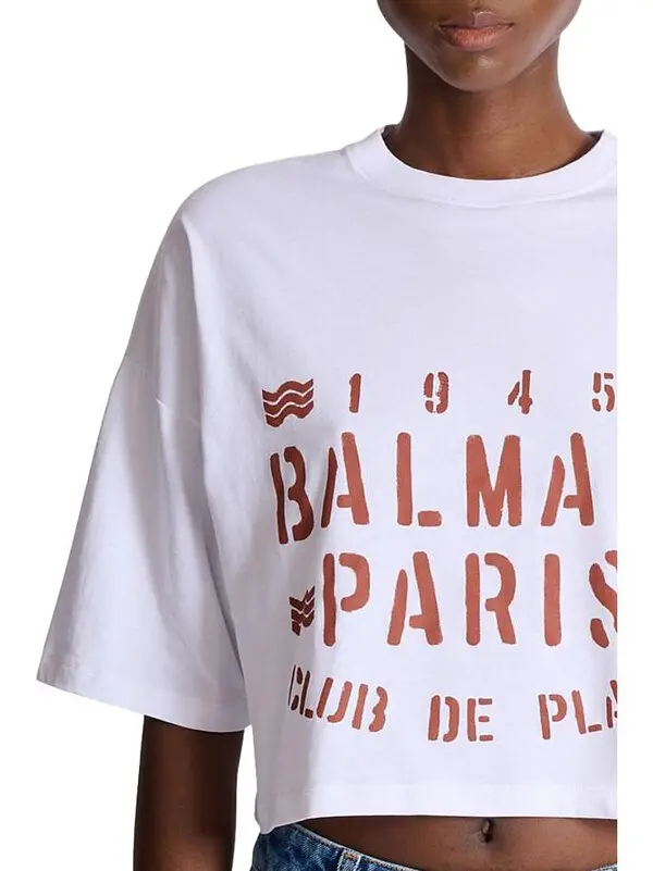 Balmain T-shirt With Plage Print - White