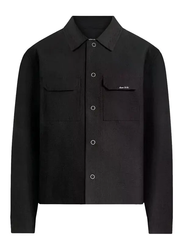 Manière De Voir Textured Cargo Jacket - Black
