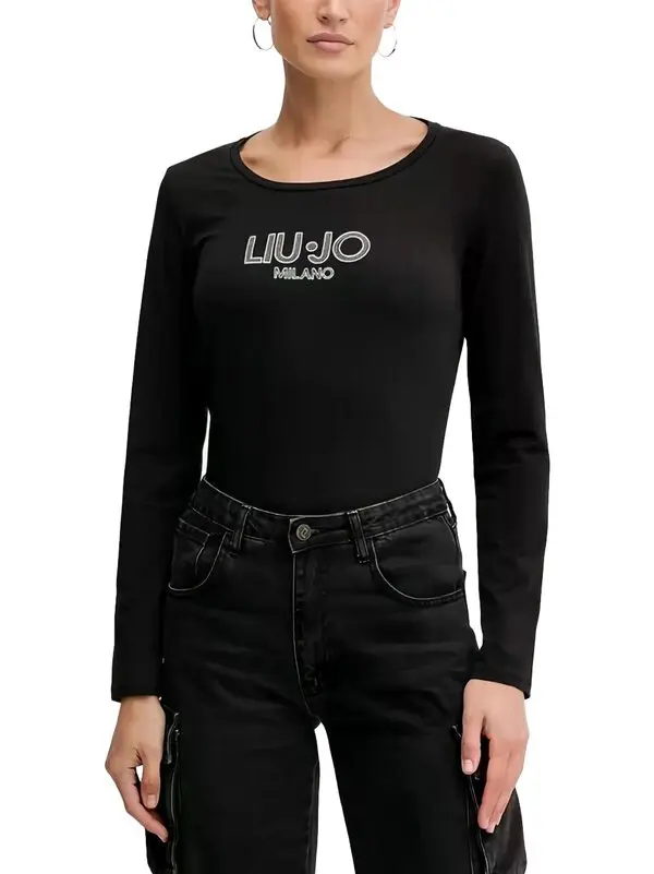 Liu Jo Long-sleeve Beaded T-shirt - Black