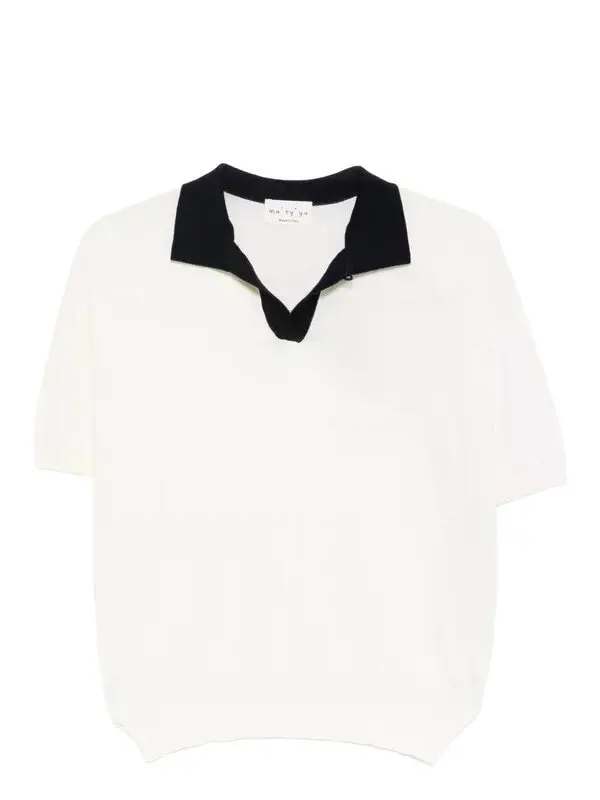 MA'RY'YA Collared Polo Shirt - Neutrals