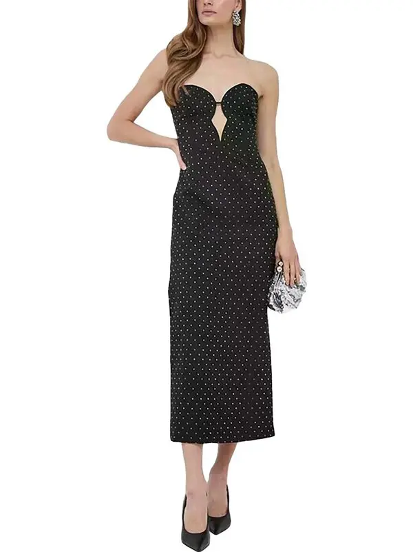 Bardot Crystal-embellished Strapless Midi Dress - Black