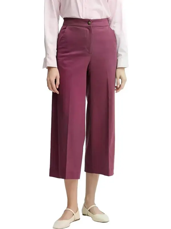 BENETTON Cropped Button-fastening Trousers - Purple