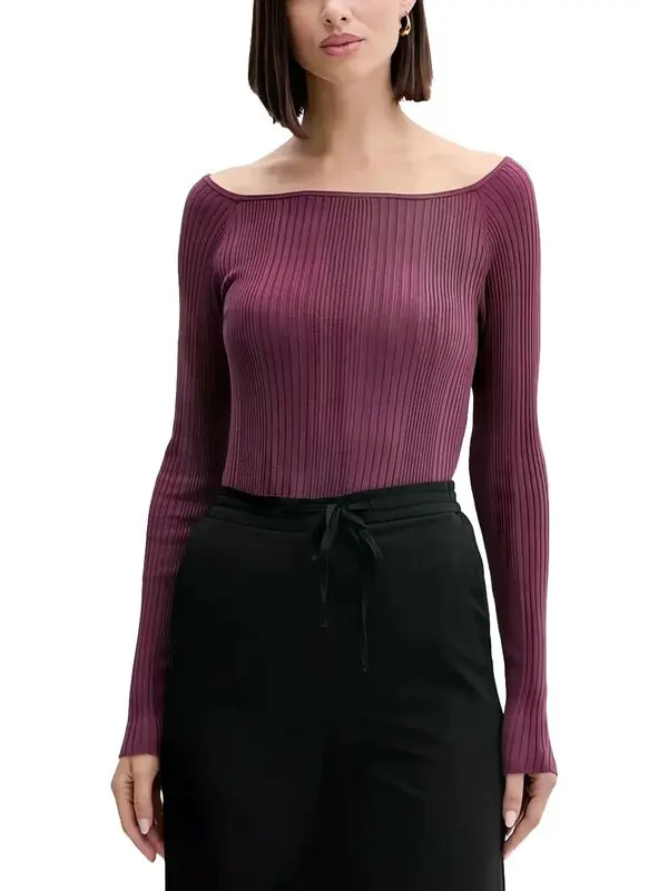 BENETTON Long-sleeved Ribbed Sweater - Purple