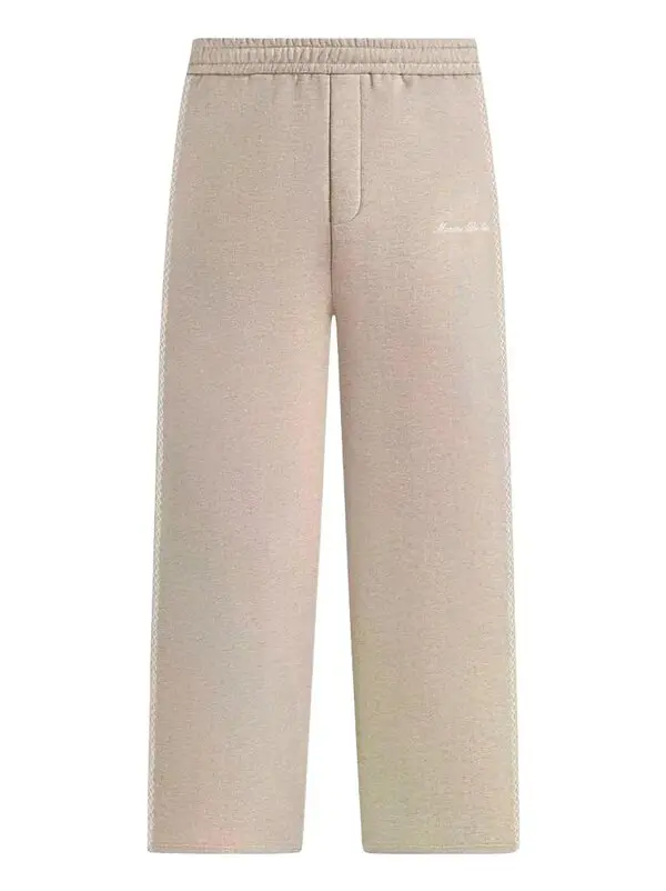 Manière De Voir Whipstitch Wide-leg Track Pants - Neutrals