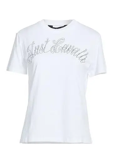 Just Cavalli Cotton T-shirt With Appliqués - White