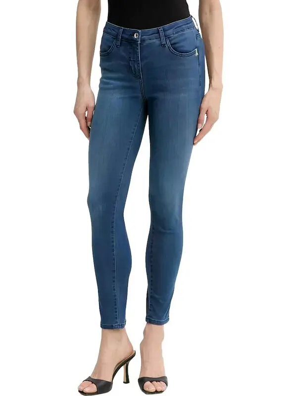 Patrizia Pepe Logo-plaque Skinny-cut Jeans - Blue