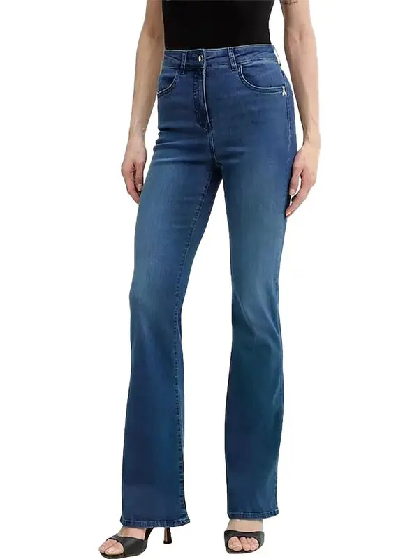 Patrizia Pepe Logo Detail Flare Jeans - Blue