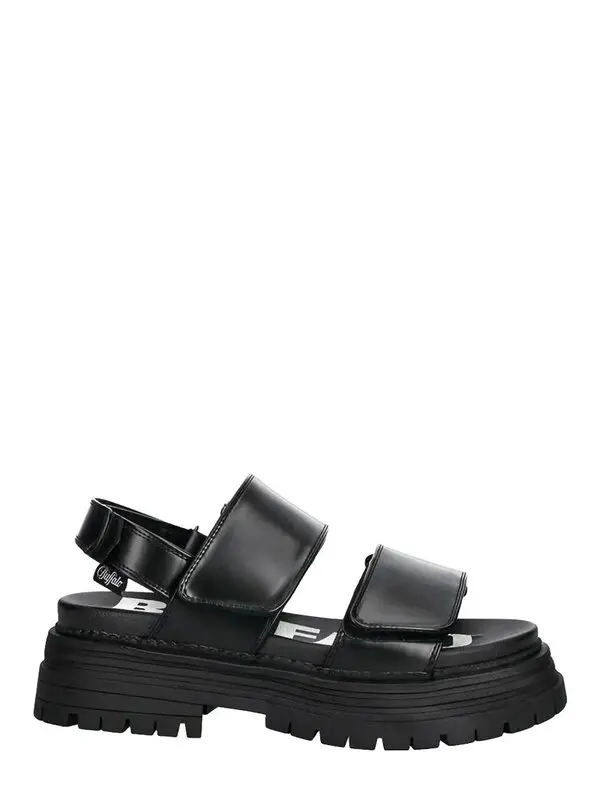 BUFFALO Touch-strap Platform Sandals - Black