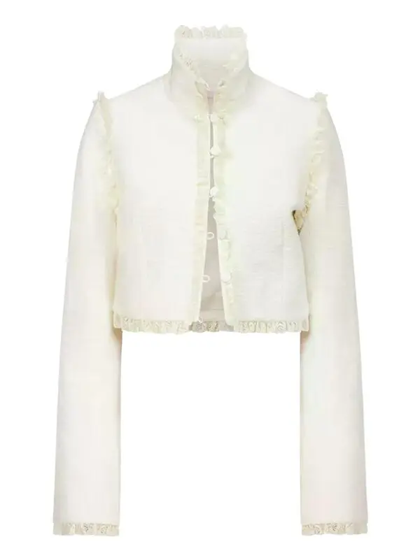LUDOVIC DE SAINT SERNIN Odile Ruffled Jacket - White