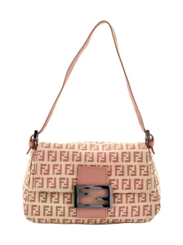 Fendi Mama Forever Bag Zucchino Canvas Mini Shoulder Bag - Neutrals