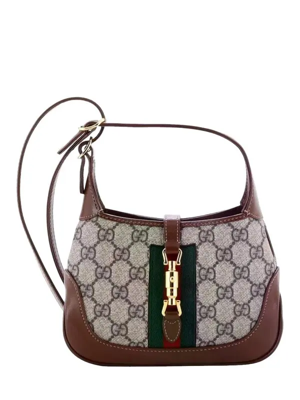 Gucci Jackie 1961 Gg Coated Canvas Mini Hobo Bag - Brown