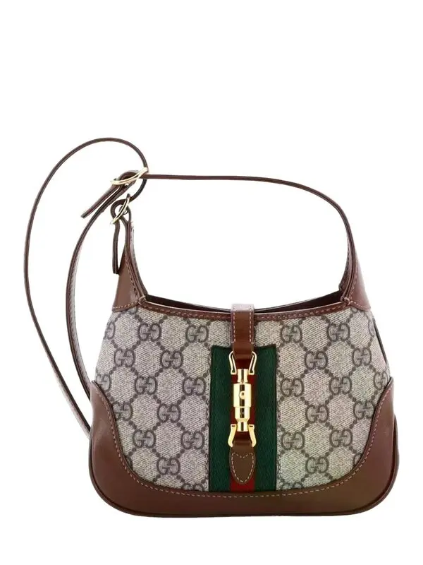 Gucci Jackie 1961 Gg Coated Canvas Mini Hobo Bag - Brown
