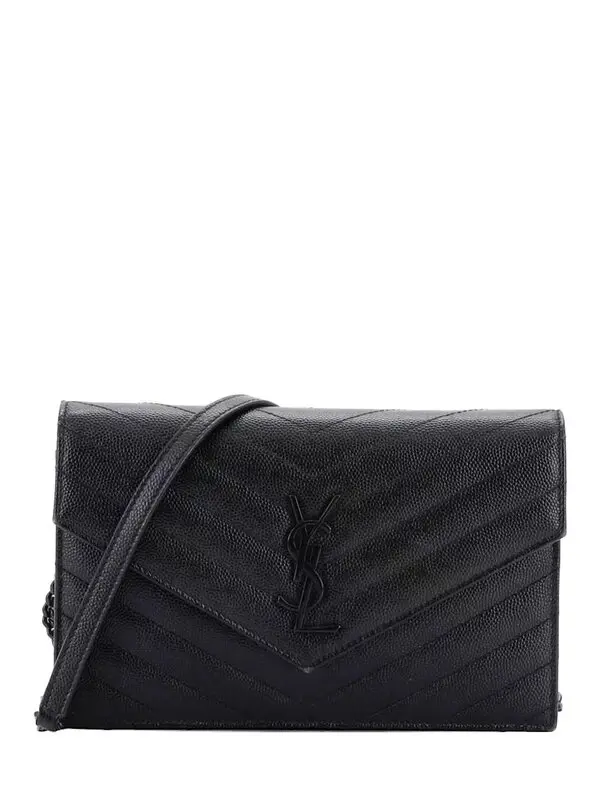 Saint Laurent Monogram Wallet On Chain - Black