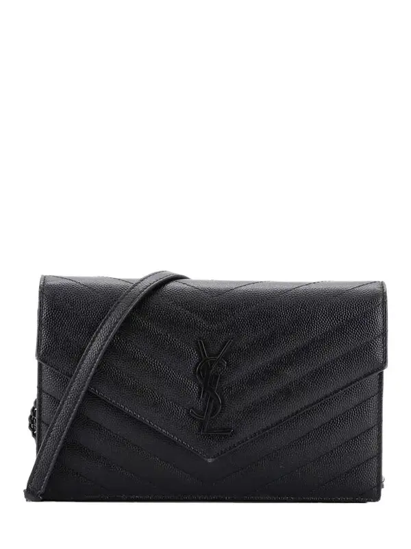 Saint Laurent Monogram Wallet On Chain - Black