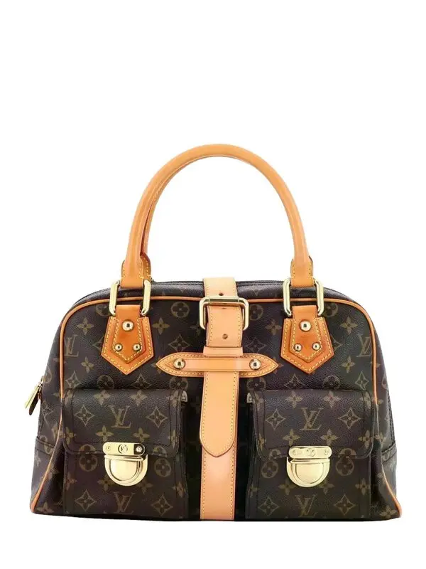 LOUIS VUITTON Manhattan Handbag Monogram Canvas Gm Satchel - Brown
