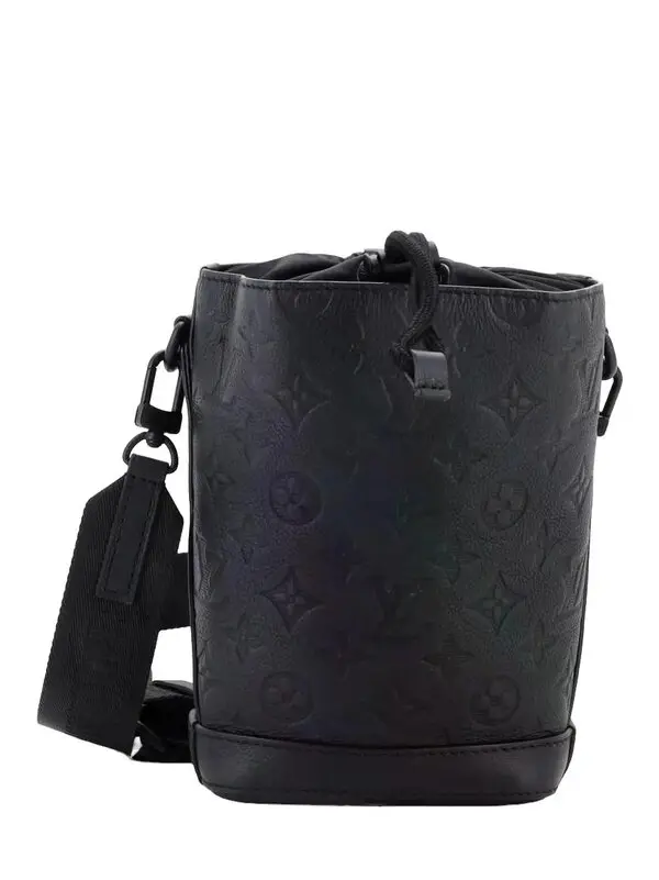 LOUIS VUITTON Noe Sling Monogram Shadow Leather Shoulder Bag - Black