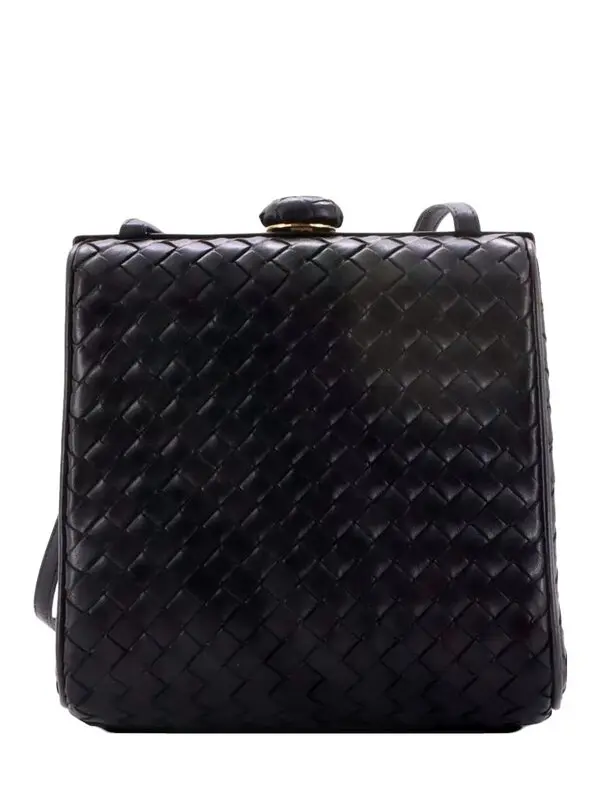 Bottega Veneta Frame Intrecciato Nappa Small Crossbody Bag - Black