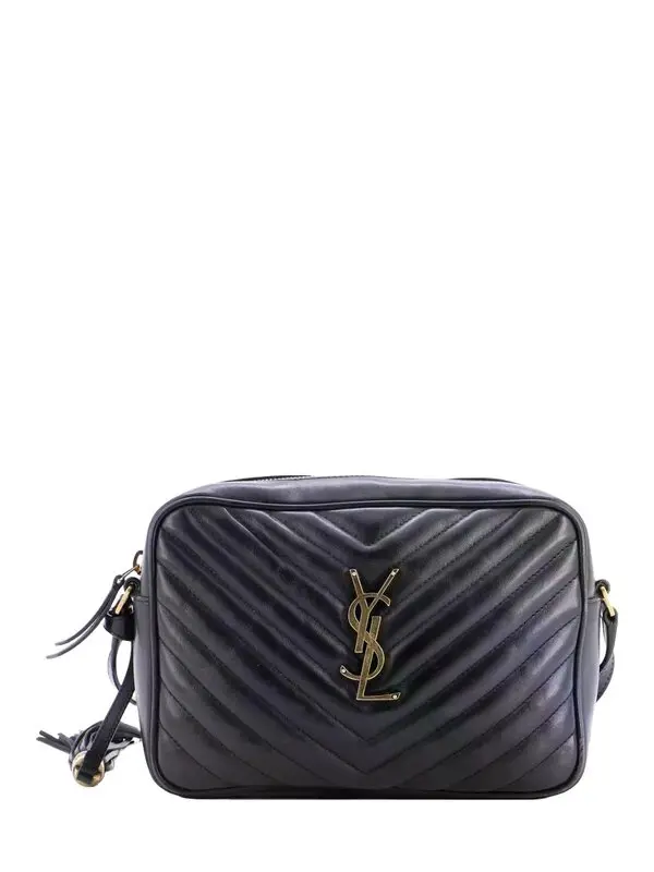 Saint Laurent Lou Camera Bag Matelasse Chevron Leather - Black