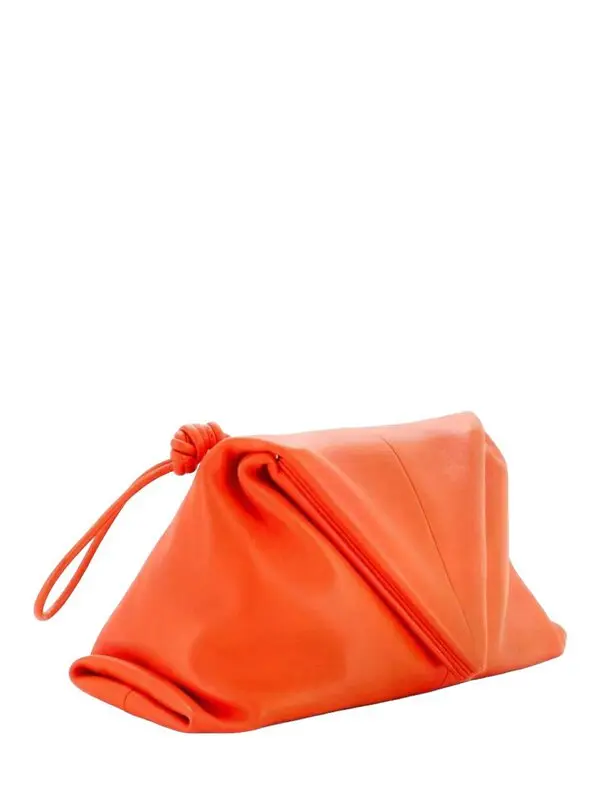 Bottega Veneta Bv Trine Fold Leather Clutch - Orange
