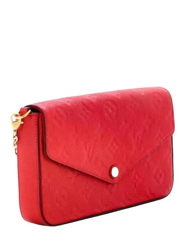 LOUIS VUITTON Felicie Pochette Monogram Empreinte Leather Crossbody Bag - Red