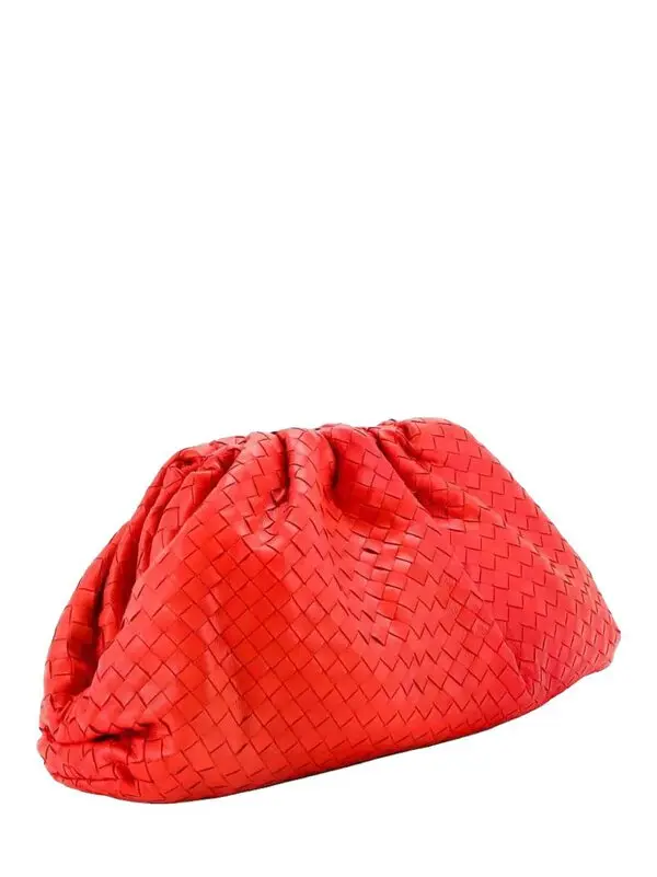 Bottega Veneta The Pouch Intrecciato Nappa Clutch - Red