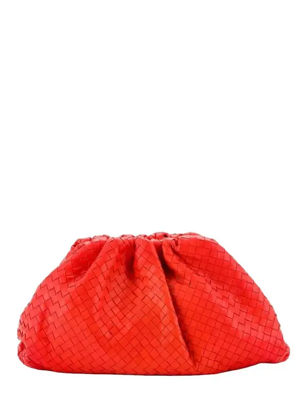 Bottega Veneta The Pouch Intrecciato Nappa Clutch - Red
