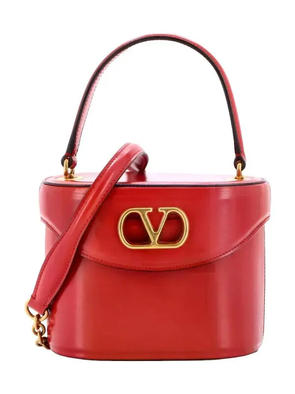 Valentino Garavani Vain Vlogo Vanity Patent Satchel - Red
