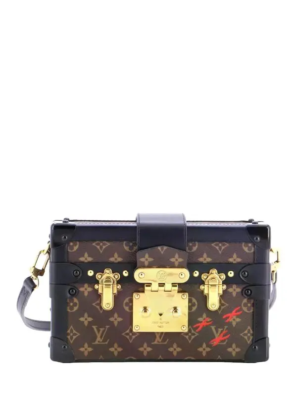 LOUIS VUITTON Petite Malle Handbag Monogram Canvas Clutch - Black