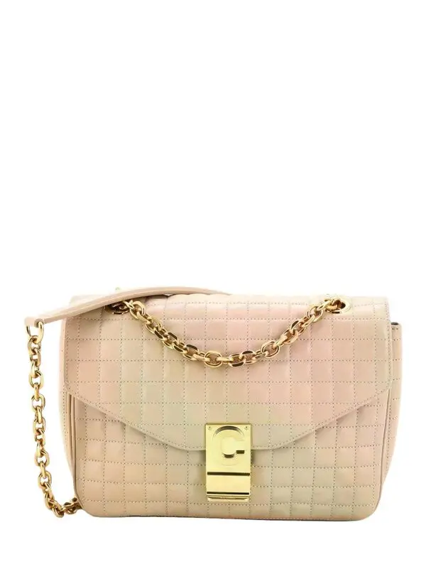 Celine C Bag Medium Shoulder Bag Quilted Leather - Neutrals