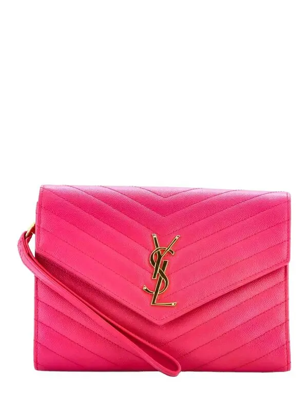 Saint Laurent Classic Monogram Envelope Wristlet - Pink