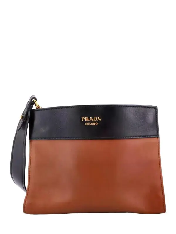 Prada Bibliotheque City Calfskin Small Shoulder Bag - Black