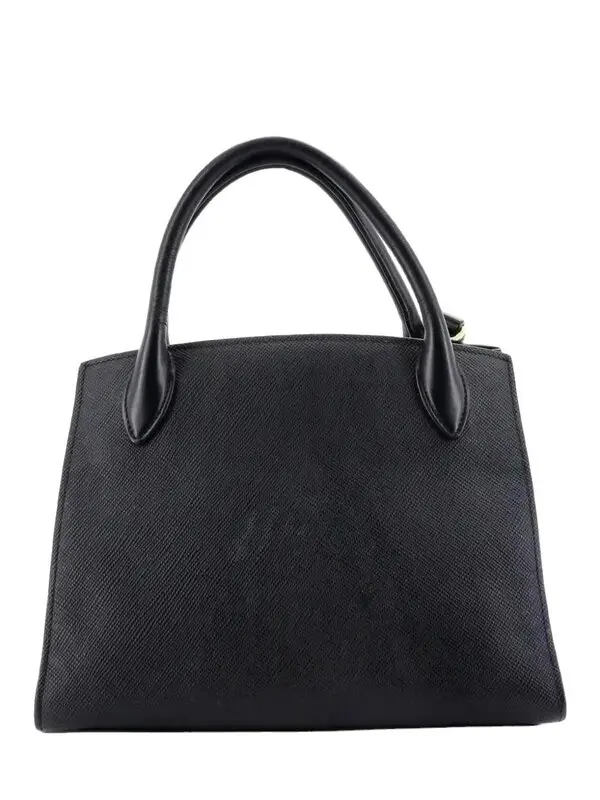 Prada Monochrome Saffiano And City Calf Small Tote Bag - Black