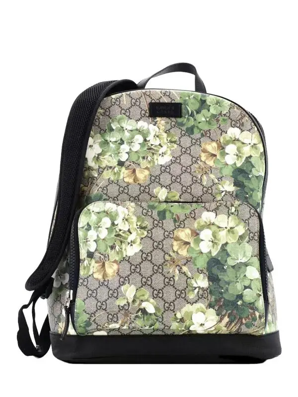 Gucci Blooms Print Gg Coated Canvas Medium Backpack - Brown