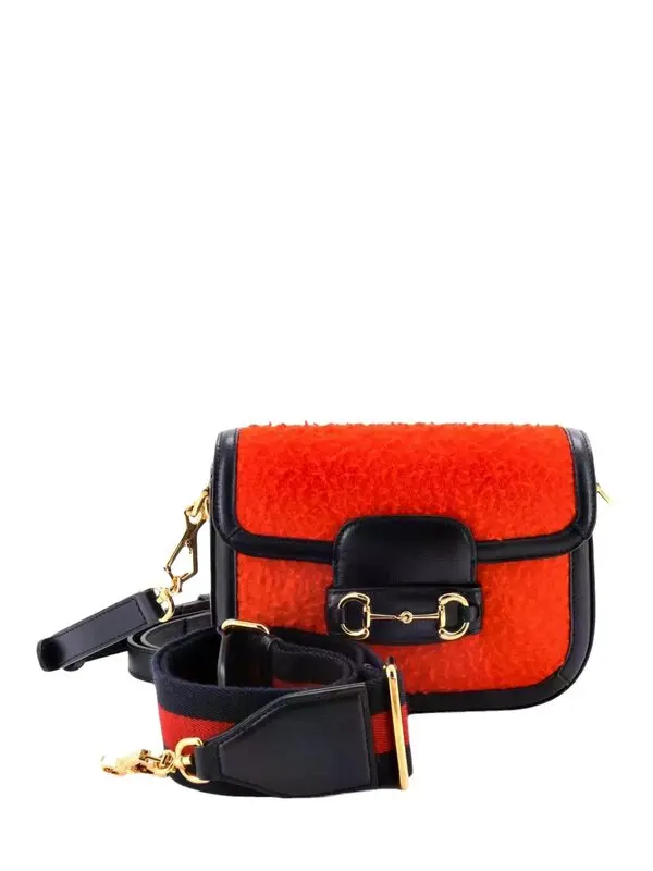Gucci Horsebit 1955 Wool Mini Crossbody Bag - Red