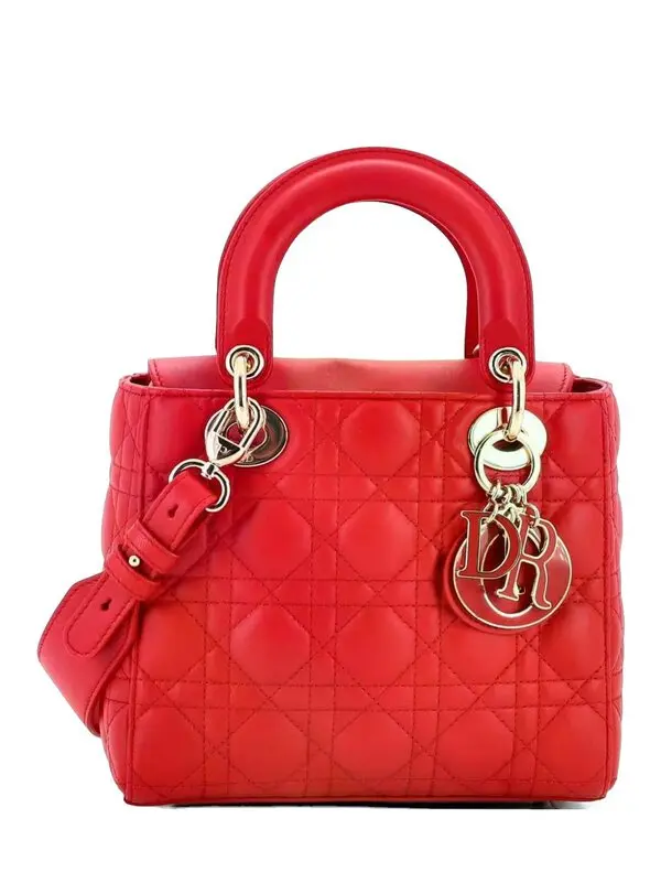 Dior My Abcdior Lady Bag Cannage Quilt Lambskin - Red