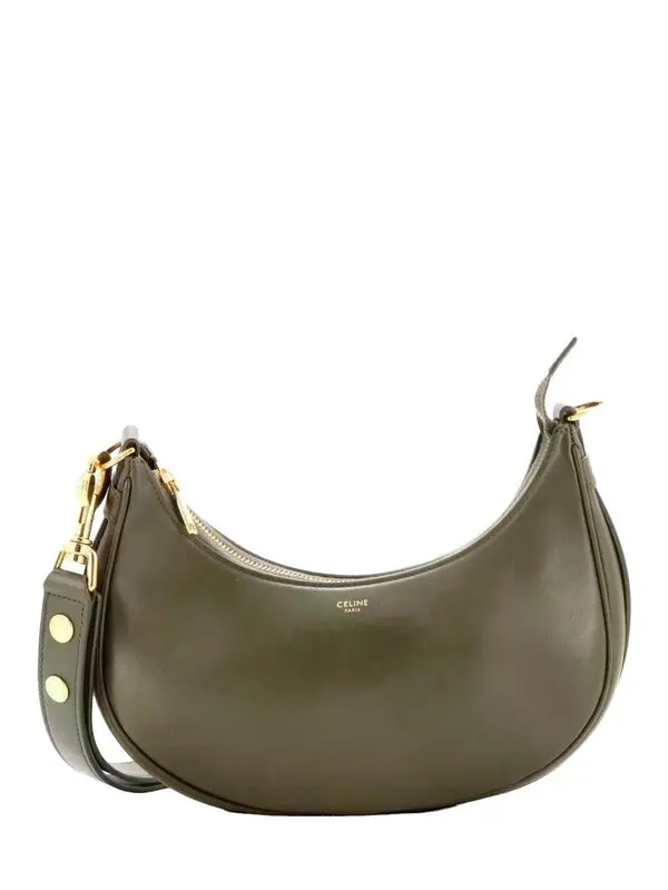 Celine Ava Strap Bag Leather Medium Hobo Bag - Green