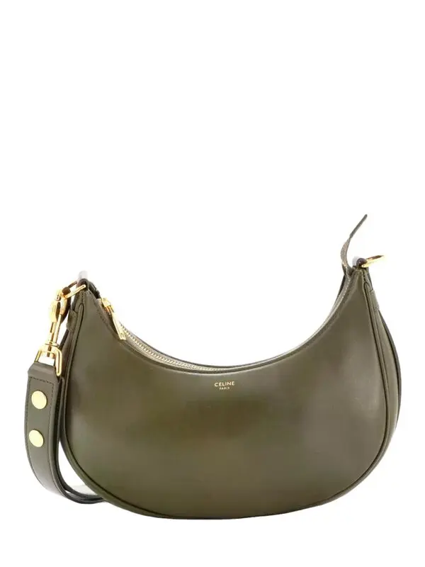 Celine Ava Strap Bag Leather Medium Hobo Bag - Green