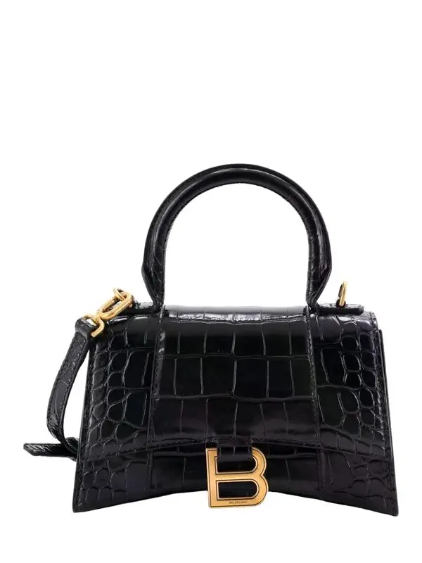 Balenciaga Hourglass Top Handle Xs Satchel - Black