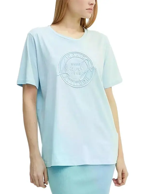 Liu Jo Logo Embellished T-shirt - Blue