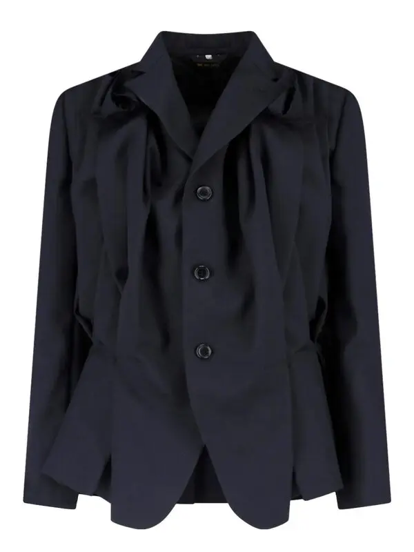 Comme Des Garçons Pleated Blazer - Black