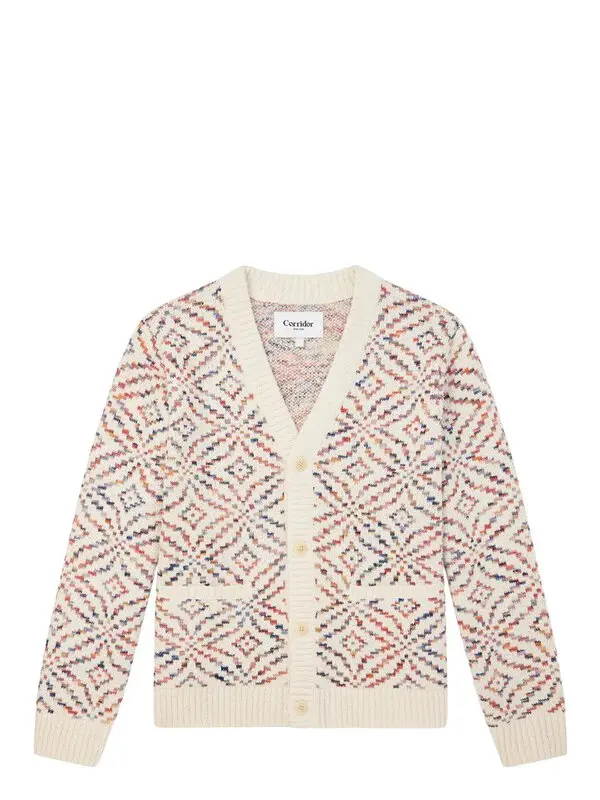 CORRIDOR Mandala Jacquard-knit Pima Cotton Cardigan - Neutrals