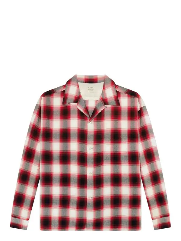 SAINT MXXXXXX Convertible-collar Checked Flannel Shirt - Red