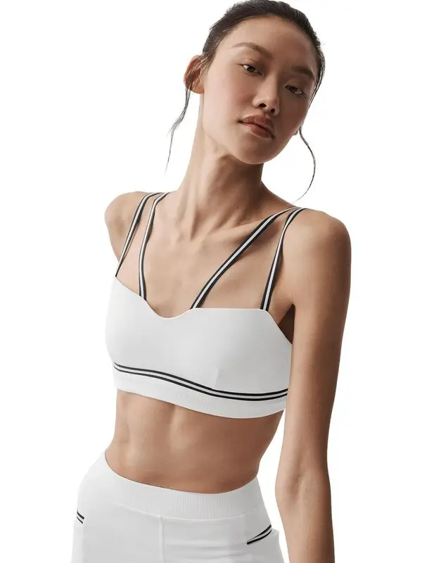 Alo Yoga Airbrush Fast Track Bra - White/black