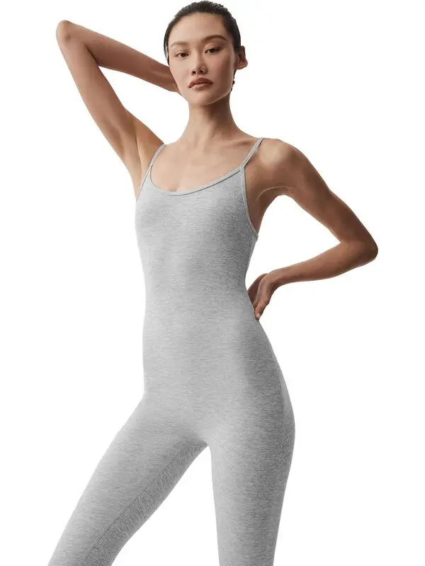 Alo Yoga Alosoft One And Done Onesie Top - Athletic Heather Grey