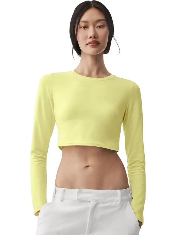 Alo Yoga Alosoft Crop Finesse Long Sleeve Top - Sun