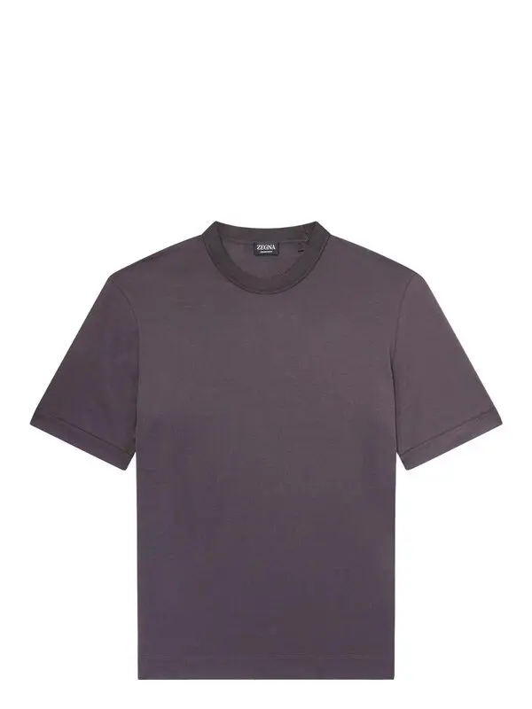 Zegna Cotton And Silk-blend T-shirt - Brown